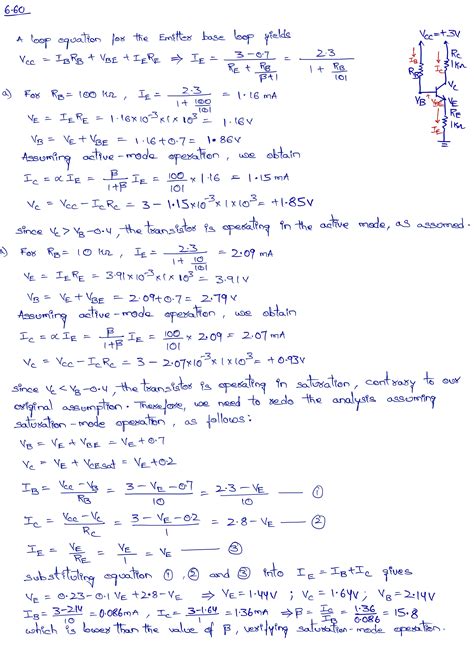 6 60 for the circuit in fig p6 60 find vb ve and vc for rb 100 kΩ