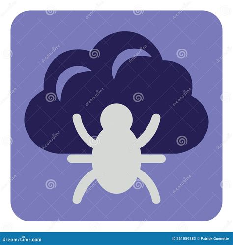Cloud With Software Bug Icon Stock Vector Illustration Of Security