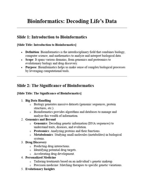 Bio Informatics Pdf Bioinformatics Personalized Medicine