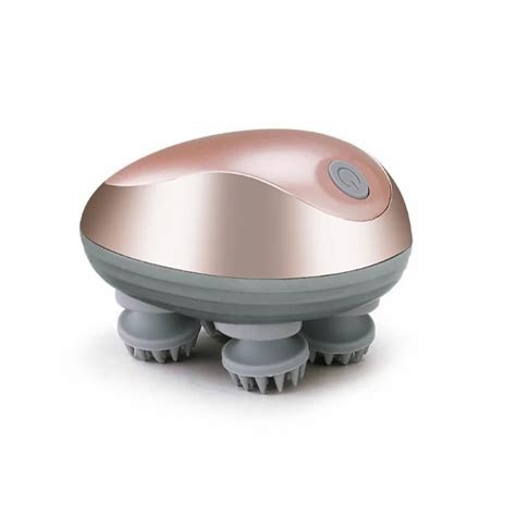 Metal Rose Gold Electric Scalp Massager Waterproof Portable Head
