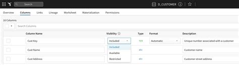 Configure Dataset Columns