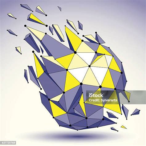 3d 벡터 디지털 와이어프레임 컬러풀한 물체가 입자로 나뉘다 3차원 형태에 대한 스톡 벡터 아트 및 기타 이미지 3차원 형태 굴절 금이 간 Istock