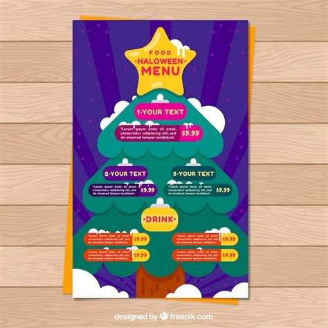 Free Christmas Tree Menu In Flat Design Nohatcc