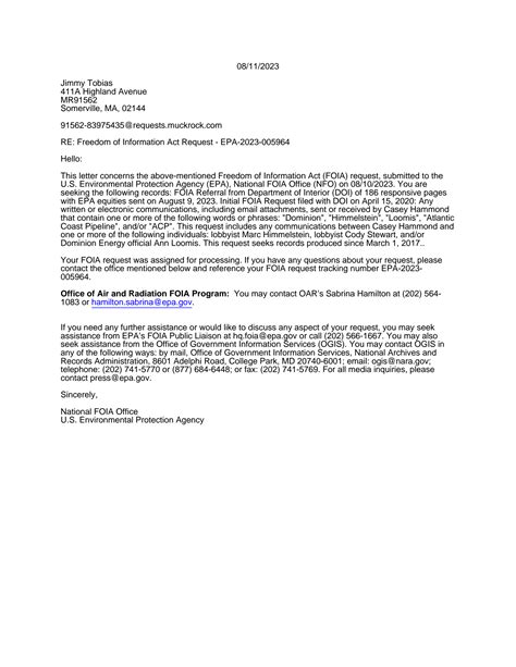 Foia Request Assignment Letter Documentcloud