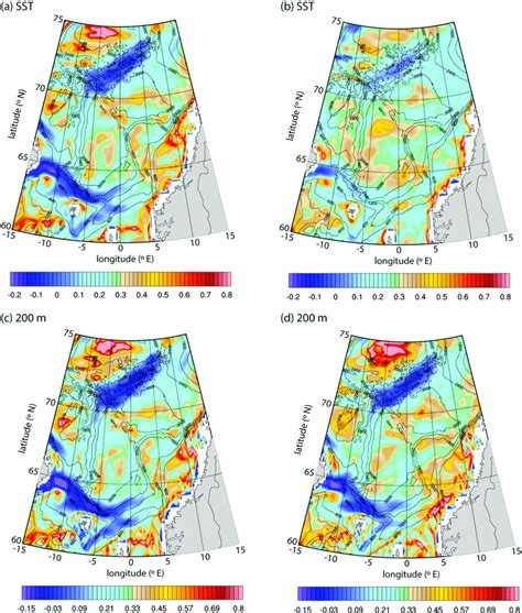 Singularity Exponents Estimated From Topaz A B Sst And C D 200 M Download Scientific
