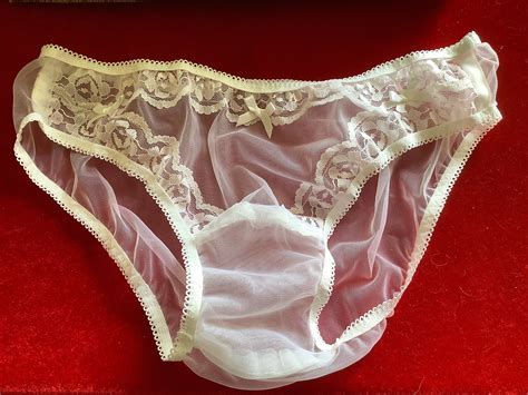 Vintage Style Sheer Nylon Lace Panties Etsy