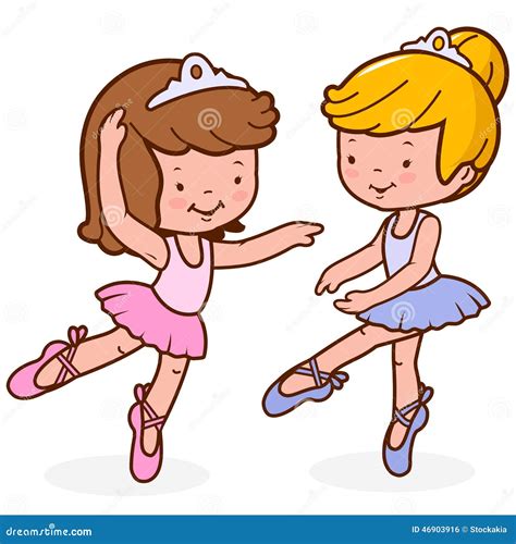 Little Ballet Dancer Girls Cute Ballerina Girls With Pretty Dresses