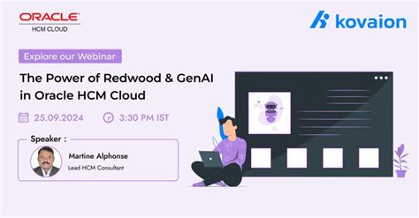 Hcm Webinar Redwood Hcmcloud Kovaion Oraclehcmcloud