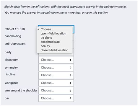 Solved Match Each Item In The Left Column With The Most Chegg Com