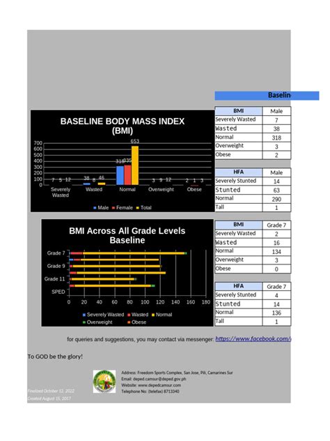 Baseline Nutritional Status Report Sy 2024 2025 Sinuknipan Nhs Pdf Body Mass Index Overweight