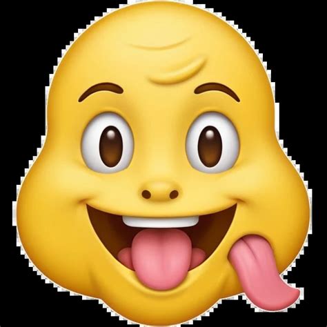 Stinky Smelly Yellow Emoji Face Cartoon Style Tongue Out Wavy Stink