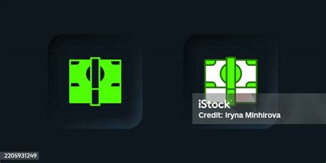 녹색 스택 종이 돈 현금 아이콘 검은 배경에 고립되어 있습니다 돈 지폐가 쌓입니다 지폐 통화 검은색 사각형 버튼 벡터 0명에 대한 스톡 벡터 아트 및 기타 이미지 Istock