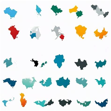 Regions Vector Set White Background Isolated A High Qual Premium Ai