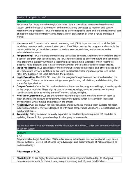 what is plc pdf programmable logic controller input output