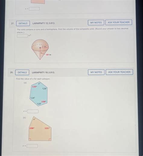 Solved The Solid Contains A Cone And A Hemisphere Find The