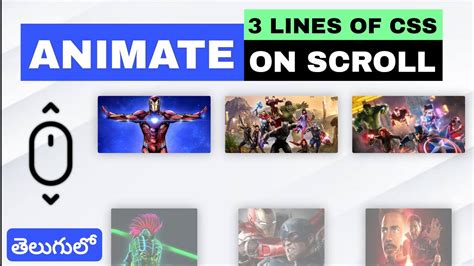 Animate On Scroll With Just 3 Lines Of Css Smooth Scroll Animation In Telugu Html Css Youtube