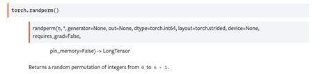 [doc] broken formatting for the function signature of `torch randperm