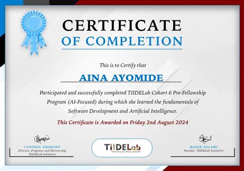 Ayomide Aina On Linkedin I Am Thrilled To Announce That I Have Successfully Completed Tiidelab