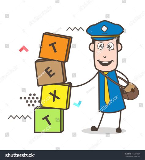 Adult Postman Blocks Banner Stock Vector Royalty Free Shutterstock