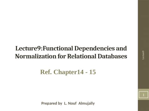 Ppt Lecture9 Functional Dependencies And Normalization For Relational Databases Dokumentips
