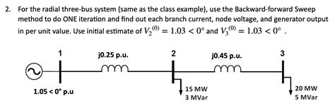 Solved For The Radial Three Bus System Same As The Class