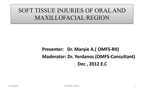 Soft Tissue Injuries Of Maxillofacial Region Pptx