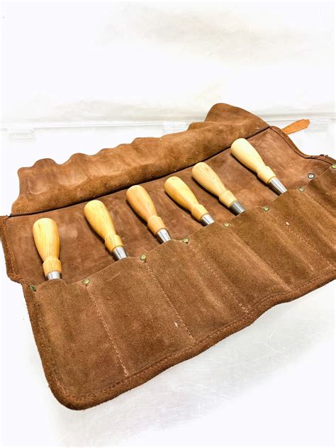 Superb Set Of 6 Lie Nielsen Chisels In Tool Leather Chisel Roll 1 8 1