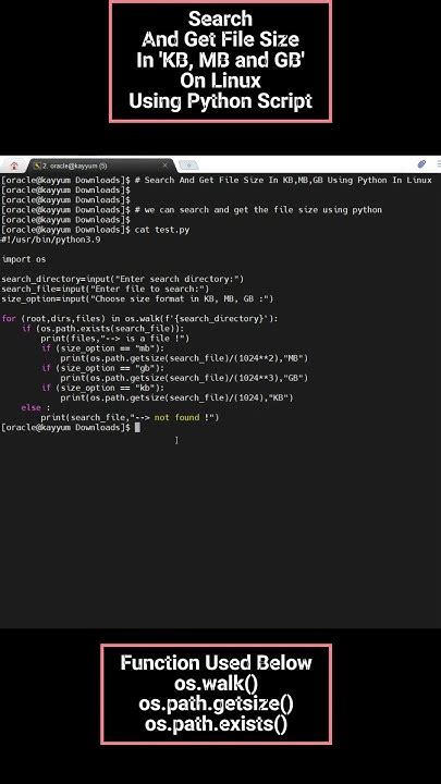Shorts Search And Get File Sizes In Kbmb And Gb On Linux Using