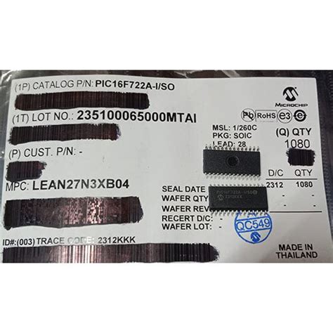 So 01 Microchip Microcontroller Standard Size Electric Power Supply Industrial Use