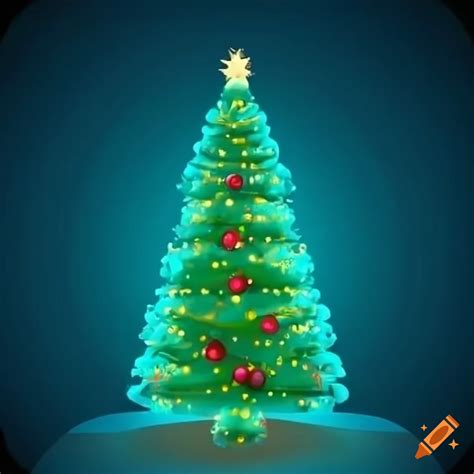 Animated Christmas Tree On A Colored Background On Craiyon