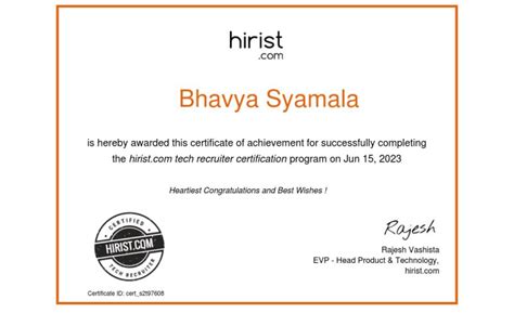 Bhavya Syamala On Linkedin Hirist Technicalrecruiter
