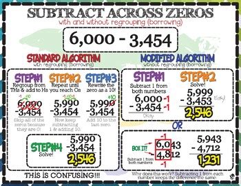 Numbers Operation In Base Ten How To Subtract Across Zeros TpT