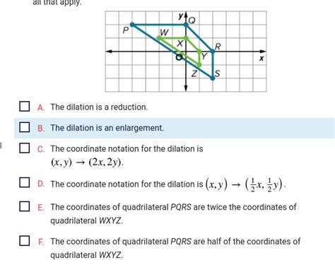 All That Appiy A The Dilation Is A Reduction B The Dilation Is An