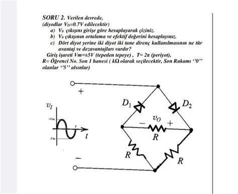 Solved Circuit Diodes Will Be Vo 0 7V A Draw The Output Chegg Com