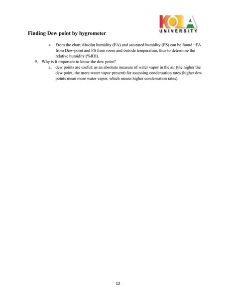 Dew Point Pdf