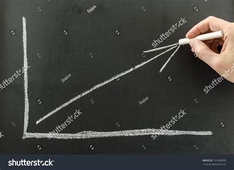 Male Hand Drawing Graph Chart On Stock Photo Shutterstock