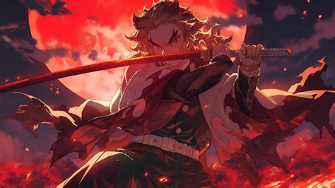Rengoku Demon Slayer Flames Desktop Wallpaper K Wallpapers