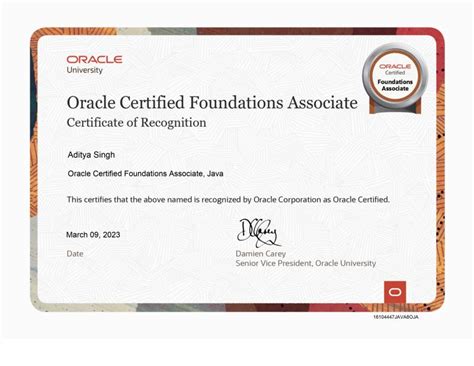 Aditya Singh On Linkedin Im Happy To Share That Ive Obtained A New Certification Oracle