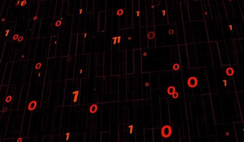 Premium Photo 3d Abstract Particle Binary Pattern Digital Technology Red On Black Background
