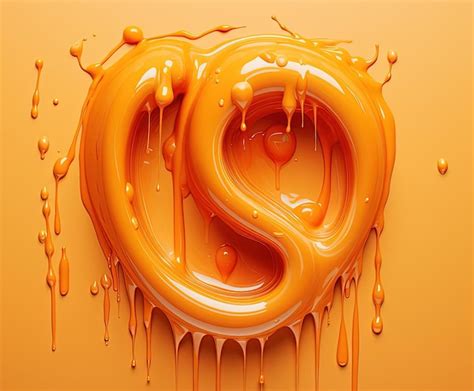premium ai image an orange surface with a dripping object in the