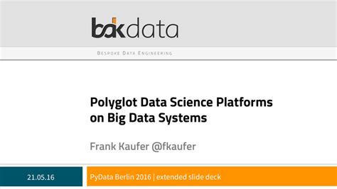Polyglot Data Science Platforms On Big Data Systems Speaker Deck