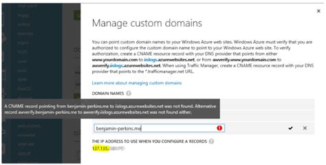 Mapping A Custom Naked Domain To Your Azure Website A With No