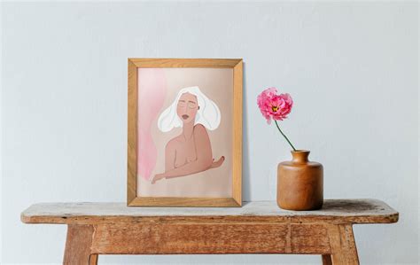 Lady With Bad Habits Poster Naked Woman Smoking Art Print Powerful Woman Poster Mother S Day