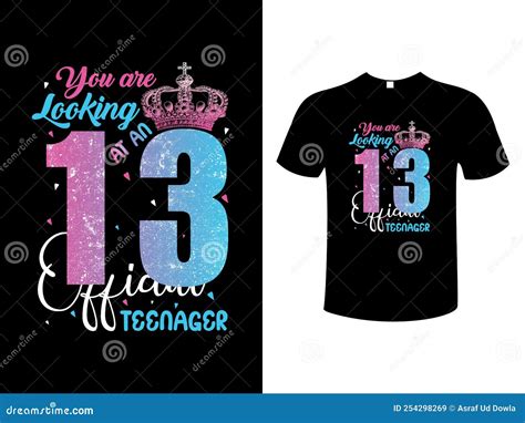 Birthday Typography T Shirt Design Vector Illustration Template Stock