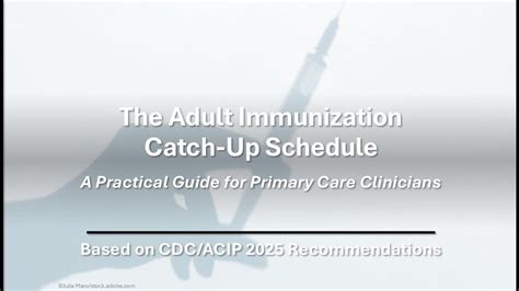 The Adult Immunization Catch Up Schedule A Practical Guide For Primary