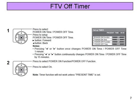 Procedure For Off Timer