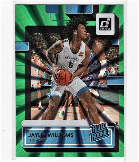 2022 23 Donruss Jaylin Williams Green Holo Laser Rated Rookie 241