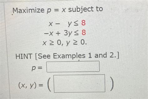 Solved Maximize P 2x Y Subject To X 2y S 12 X Y S6