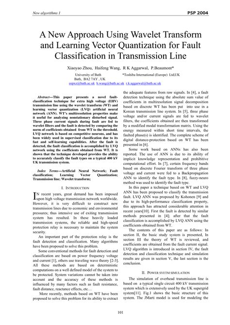 Pdf A New Approach Using Wavelet Transform And Learning Vector