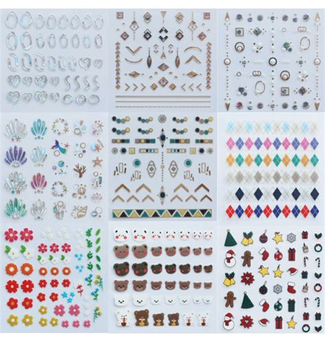 모리로코 국산 네일데코스티커 과일 곰돌이 체크 나비 크리스마스 홀로그램 포인트 티몬